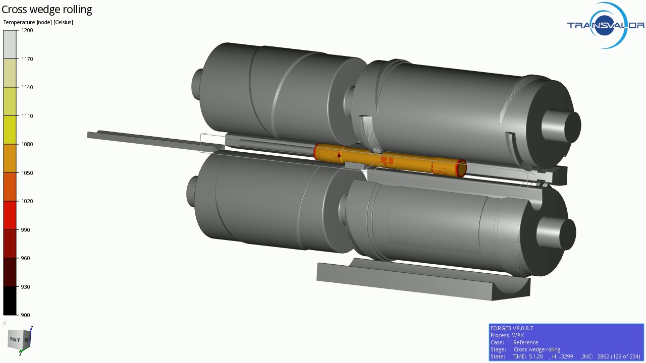 Cross-wedge rolling simulation - FORGE®