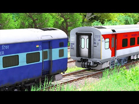 LHB RED COUPLING ICF BLUE COACH | BUMPY RAILROAD | TRAIN SIMULATOR 2022 | RAILROAD