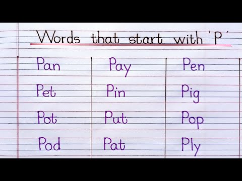 100 Words That Start With ' P '| ' P ' Letter Words|
