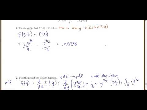 STAT 3000: Section 2.2 Example cdf and pdf