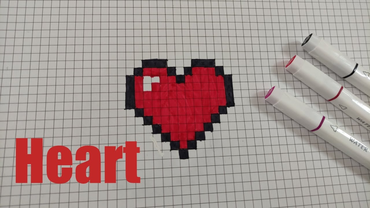 how to draw a cute heart |Heart pixel art tutorial |handmade pixel art #heart  #pixel_art  #drawing