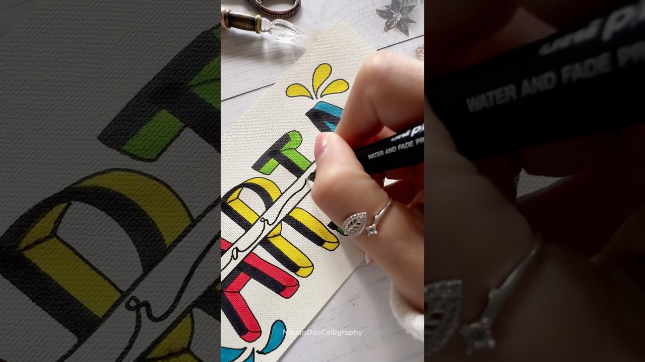 Name Lettering Idea 🥰 #shorts #nhuandaocalligraphy #lettering