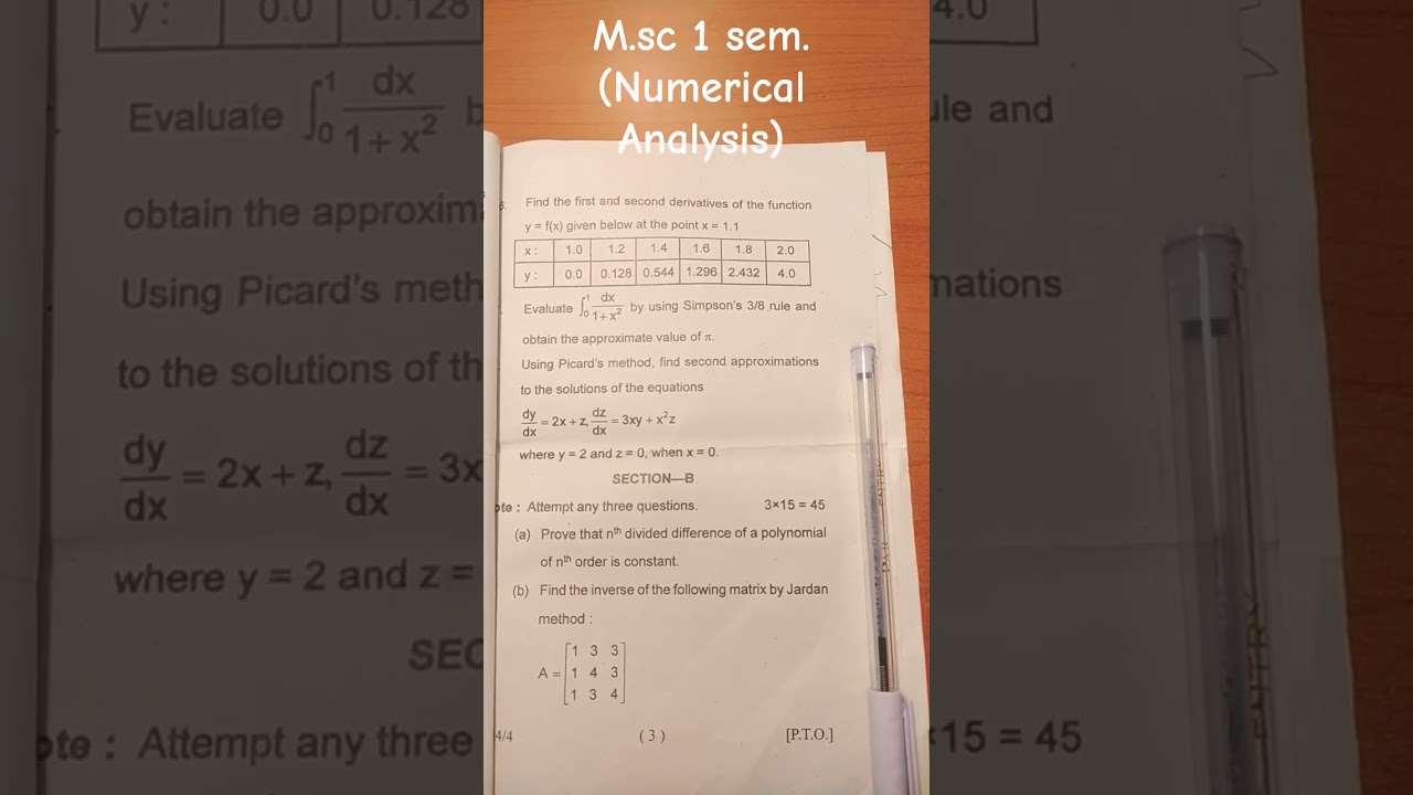 M.sc 1sem. Mathematics (Numerical Analysis) paper#viral #viralvideo #trending #viralshorts #support