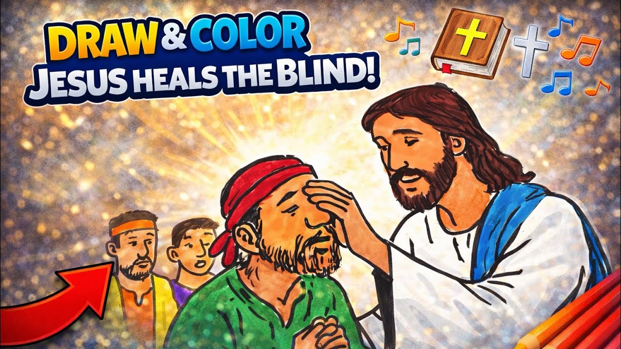 Jesus Heals the Man Born Blind | Powerful Bible Art Drawing & Coloring
