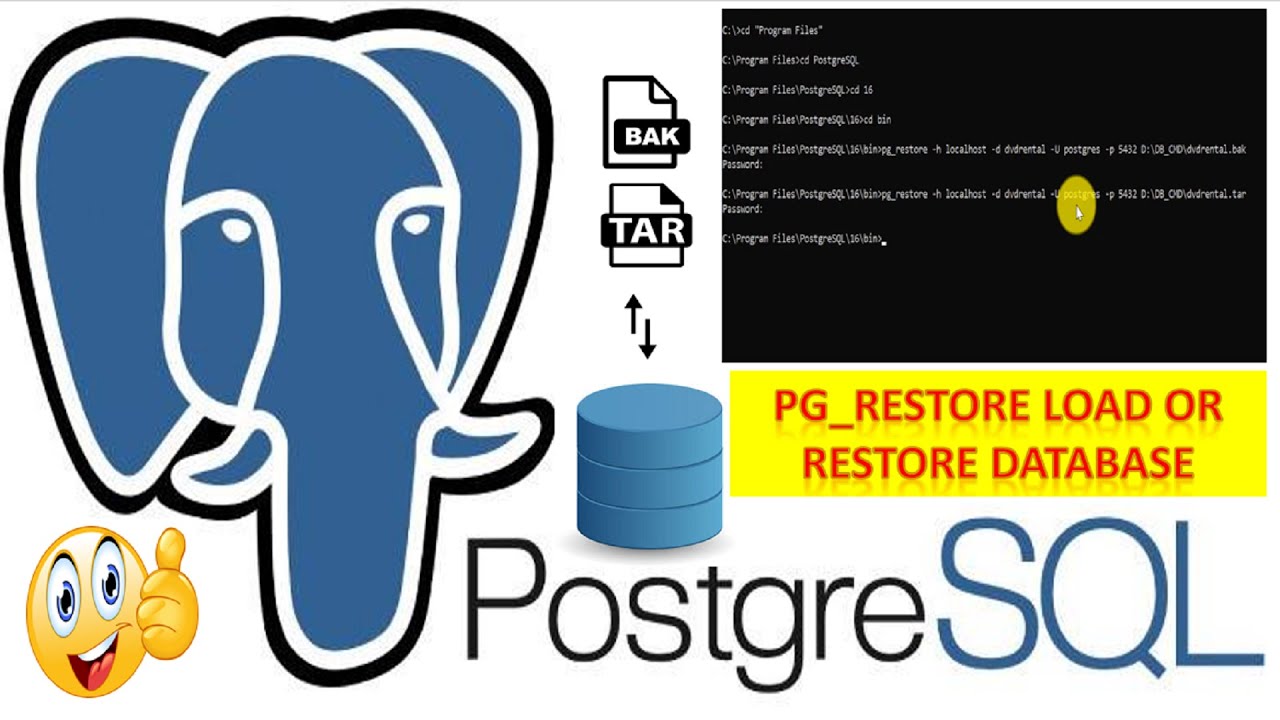 How To Restore PostgreSQL Database Using pg_restore Command In Command Prompt || PostgreSQL Tutorial
