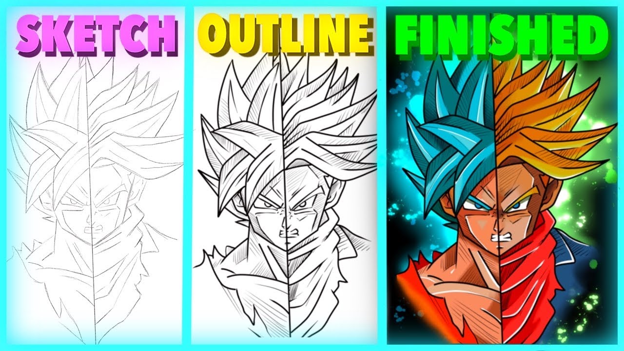 Drawing Dragon Ball Z Goku  - Speed Art - Procreate illustration