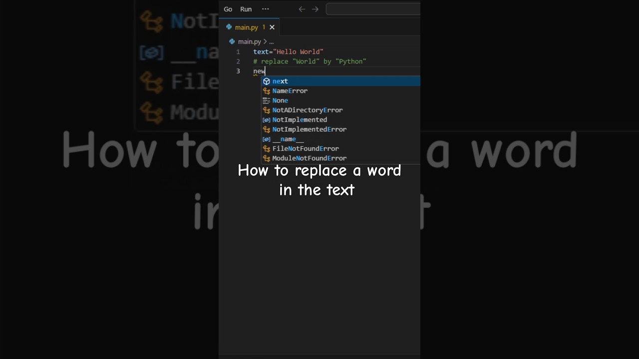 how to replace the text using replace() function #coding #python #learnpython #pythoncode