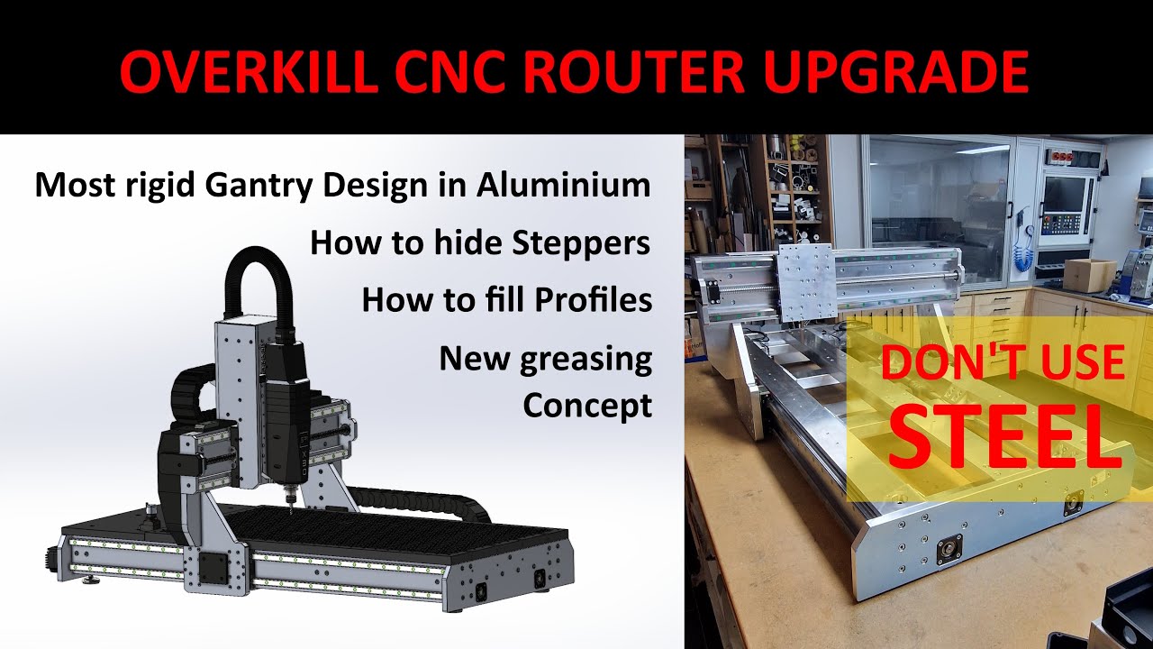Overkill CNC Router Upgrade Part 4 - The most rigid Gantry Design in Aluminium