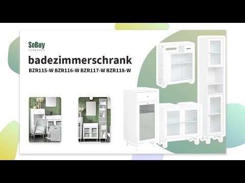 SoBuy Badezimmerschrank | Wäscheschrank | Schrank im badezimmer | Bad unter schrank | BZR115-W