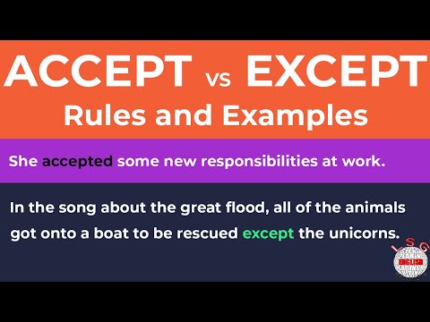 Accept vs Except | difference in Urdu/Hindi with example | Confused Words