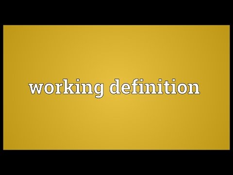 Working definition Meaning