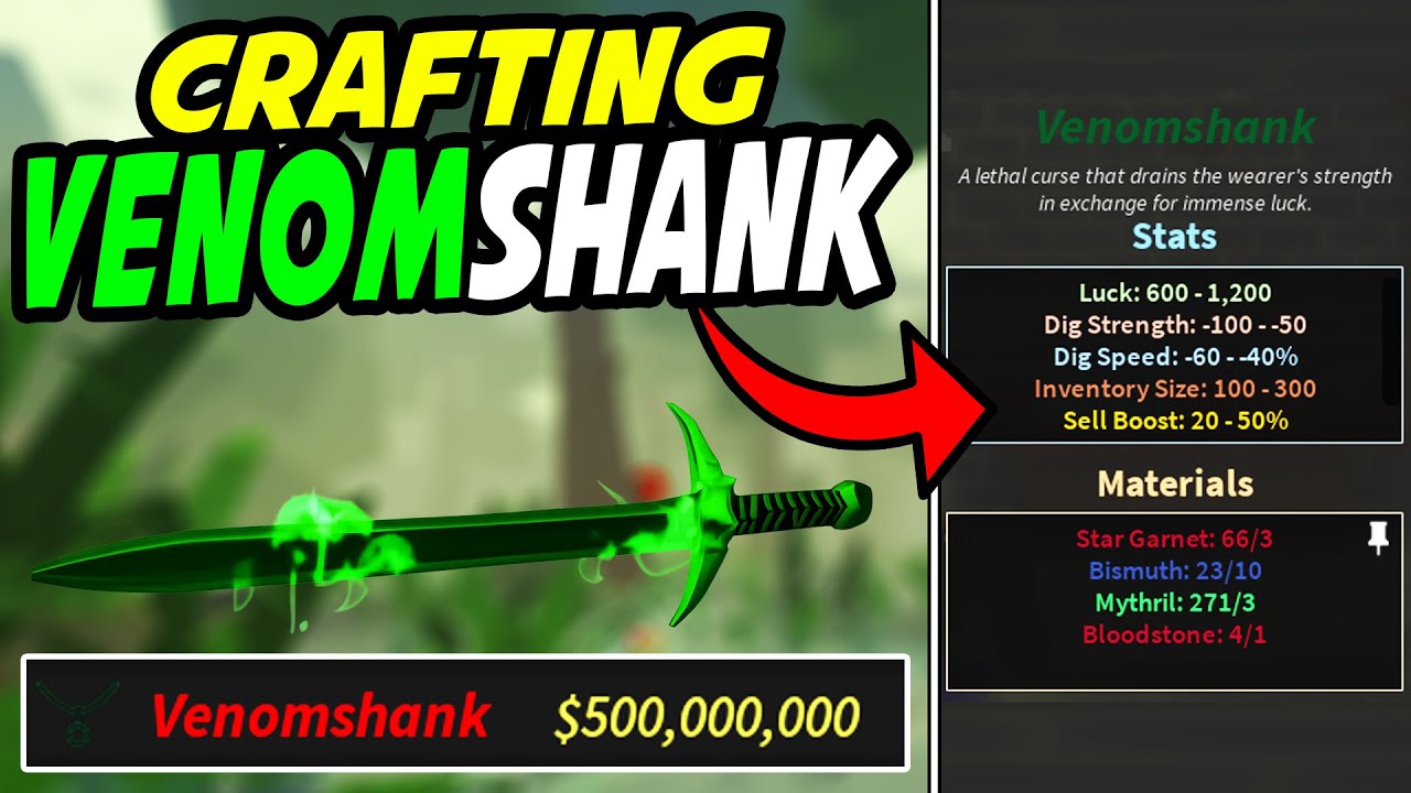 Crafting VENOMSHANK in Prospecting! (Roblox)
