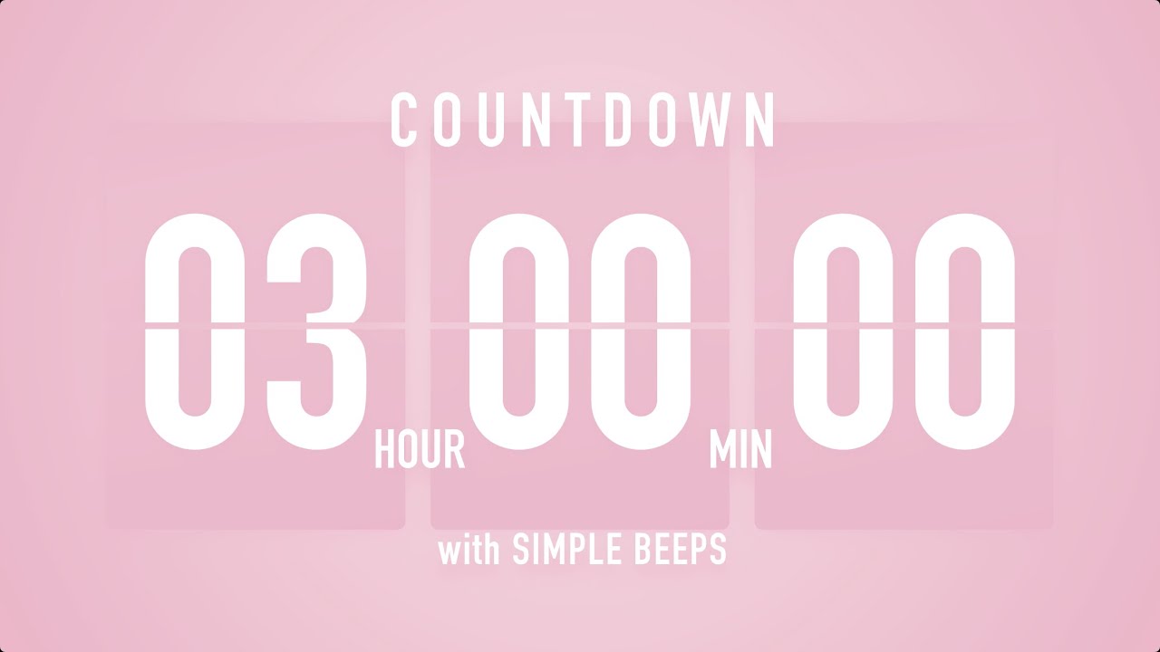 3 Hr Countdown Timer 🌸 Flip Clock 🔔