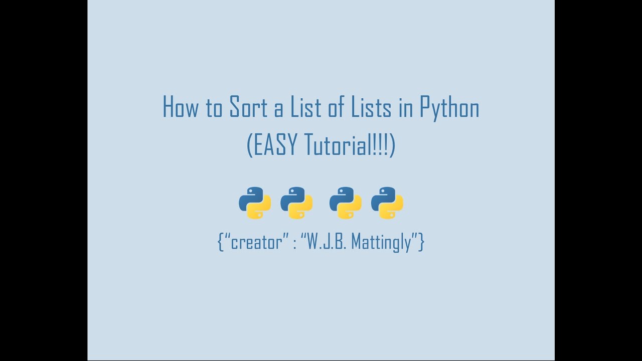 How to Sort a List of Lists in Python