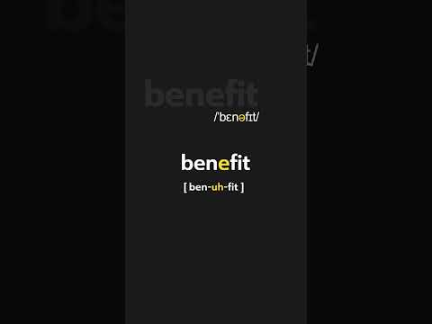 How do you say benefit? #learnenglish