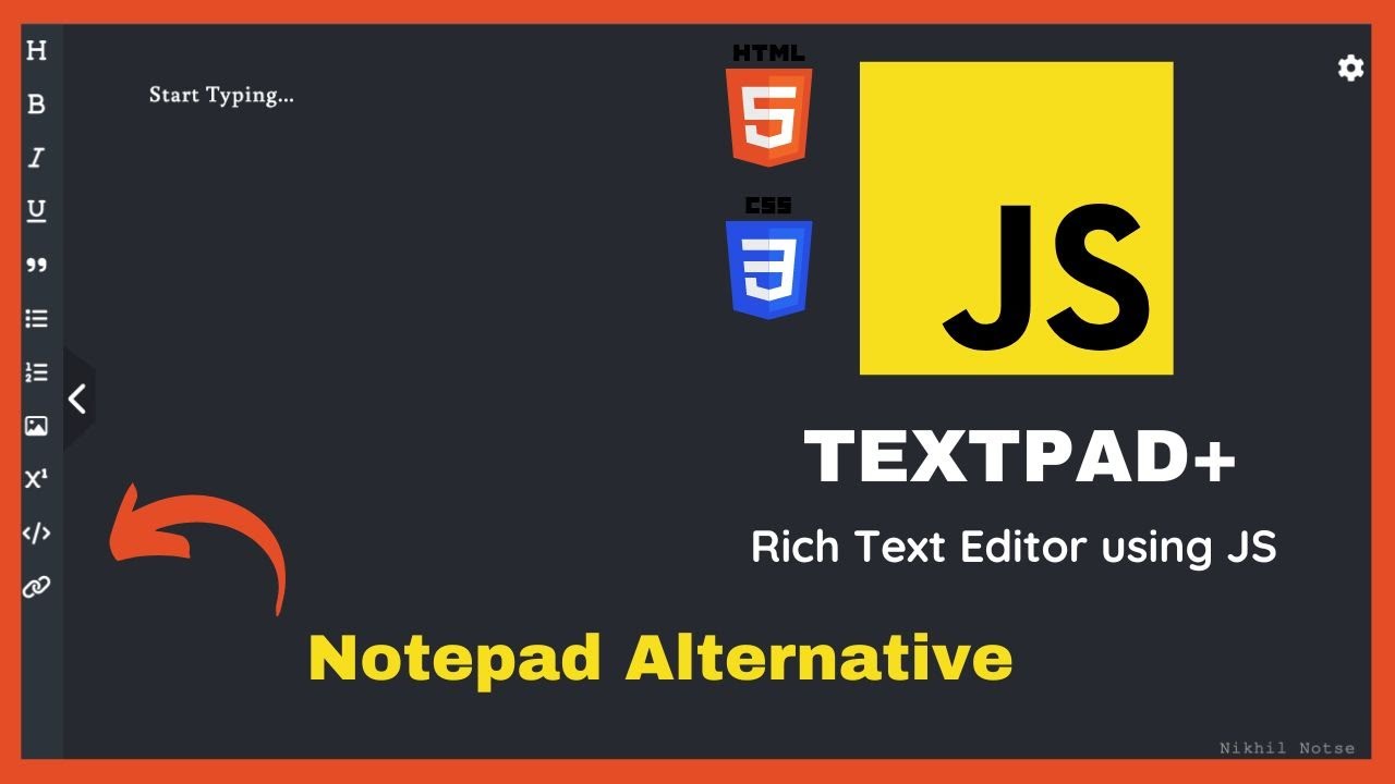 TextPad+ - Rich Text Editor Using Vanilla Js | #javascript #notepad