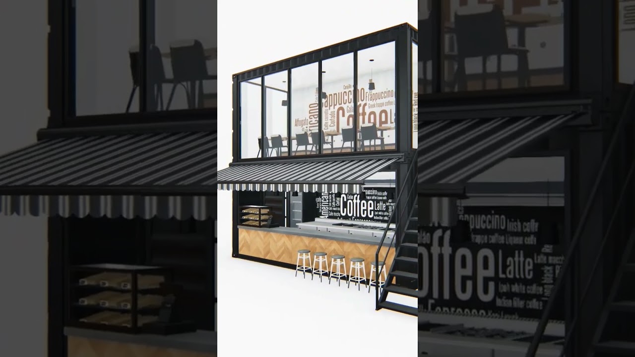 Multilevel Container Cafe 3D Model
