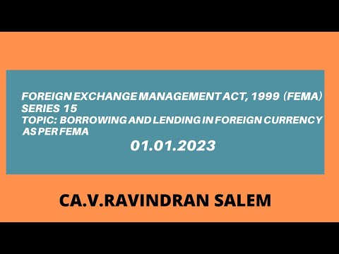 Borrowing and Lending In Foreign Currency as Per FEMA 1999