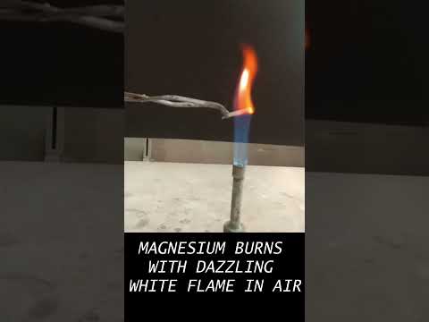 BURNING OF MAGNESIUM IN AIR | DAZZLING WHITE FLAME | BASE FORMATION | CHEMISTRY