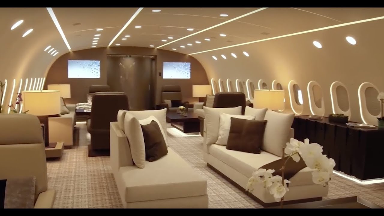 Private Tour of First Ever BBJ 787 - Interior designed by Jacques Pierrejean