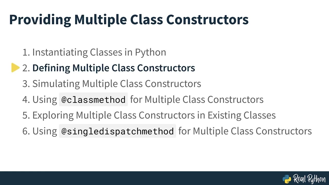 Defining Multiple Constructors in Python