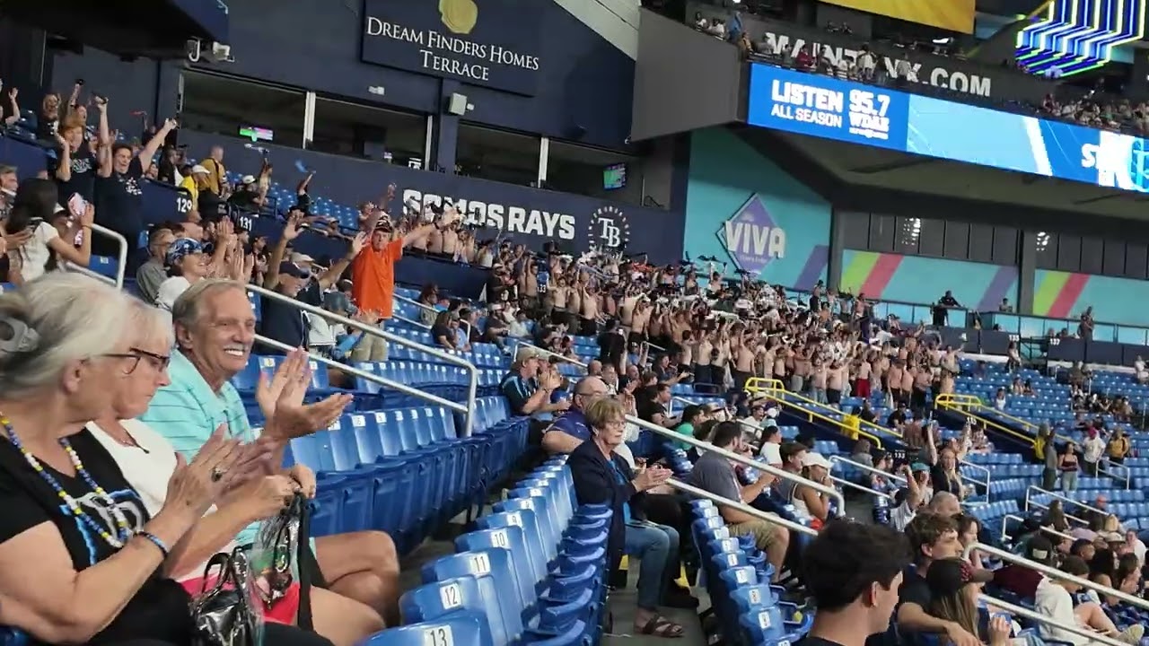 TAMPA BAY RAYS FANS BRING THE TARPS OFF ENERGY TO TROPICANA FIELD  16-6 win vs Baltimore Orioles
