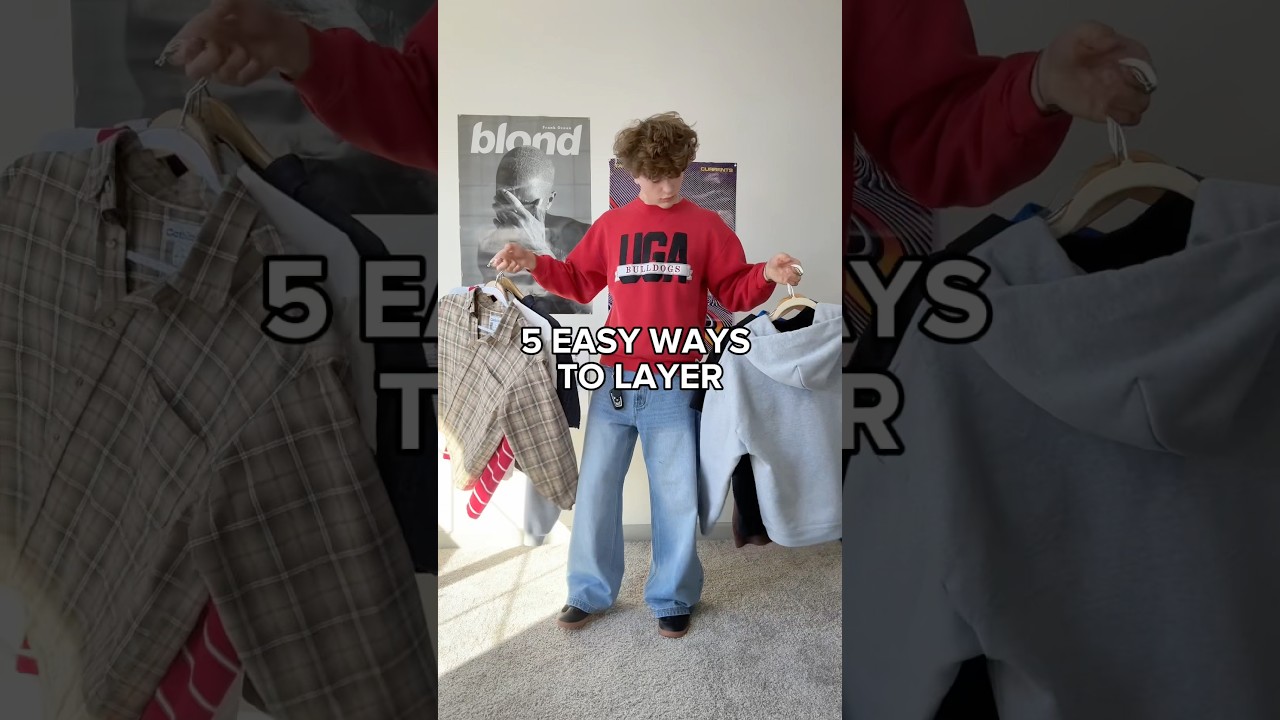 5 EASY WAYS TO LAYER CLOTHES #layering #mensoutfit #fashiontips #streetwear #outfitinspo #baggyjeans