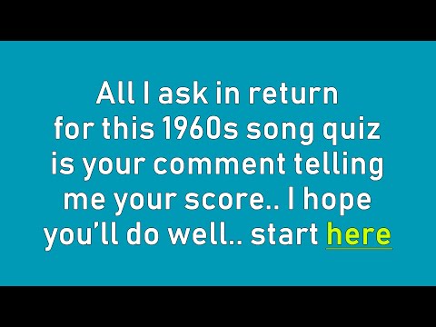 Quiz : Songs of the 1960s