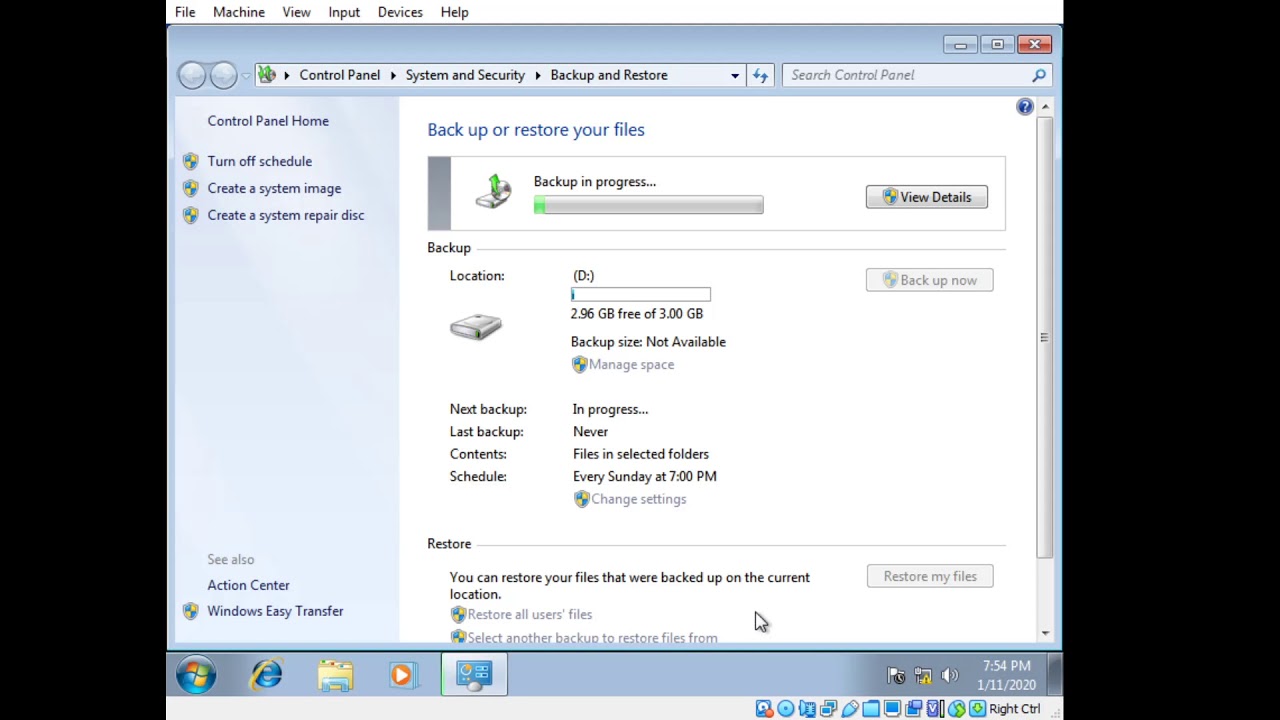 CSS NC II: BackUp and Restore COC 4 (No previous backups)