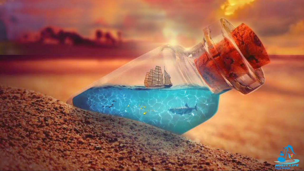 Ocean & ship in bottle animated wallpapers| Sea water & ship live wallpaper 4k| royalty free music