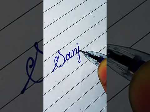 writing a name "Sanjana" in cursive #shorts