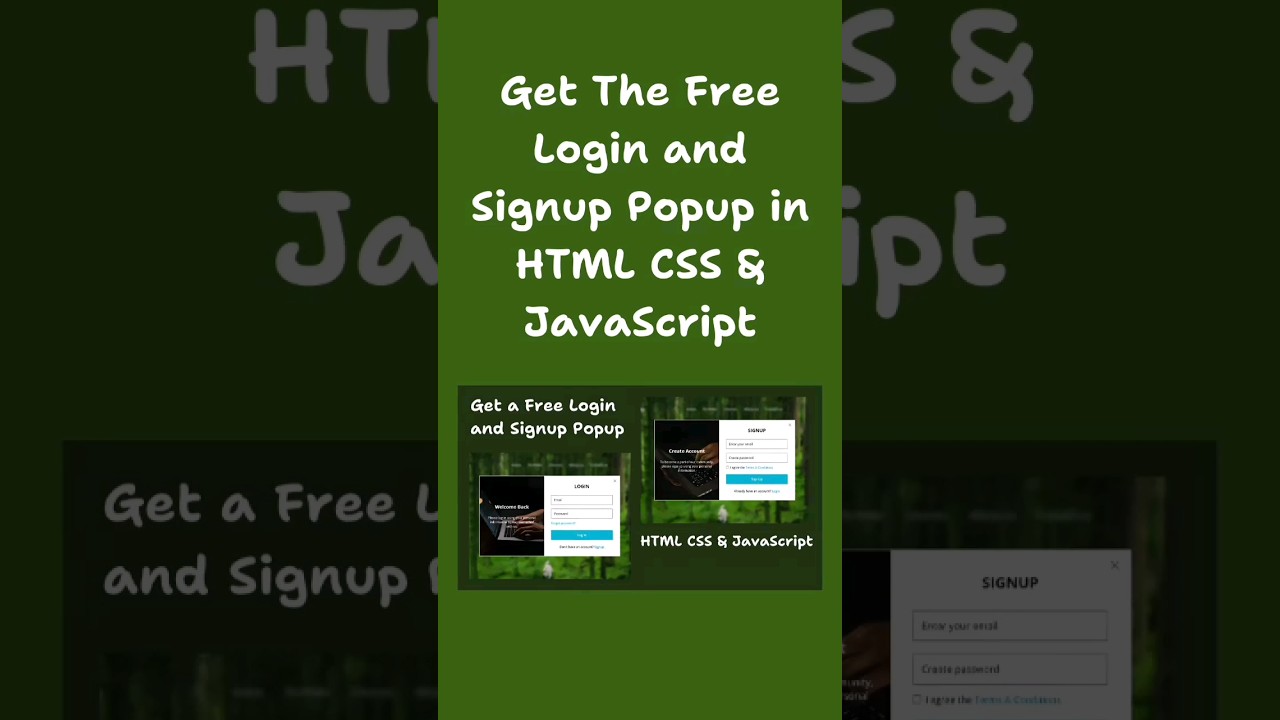 Get The Free Login and Signup Form Popup in HTML CSS & JavaScript