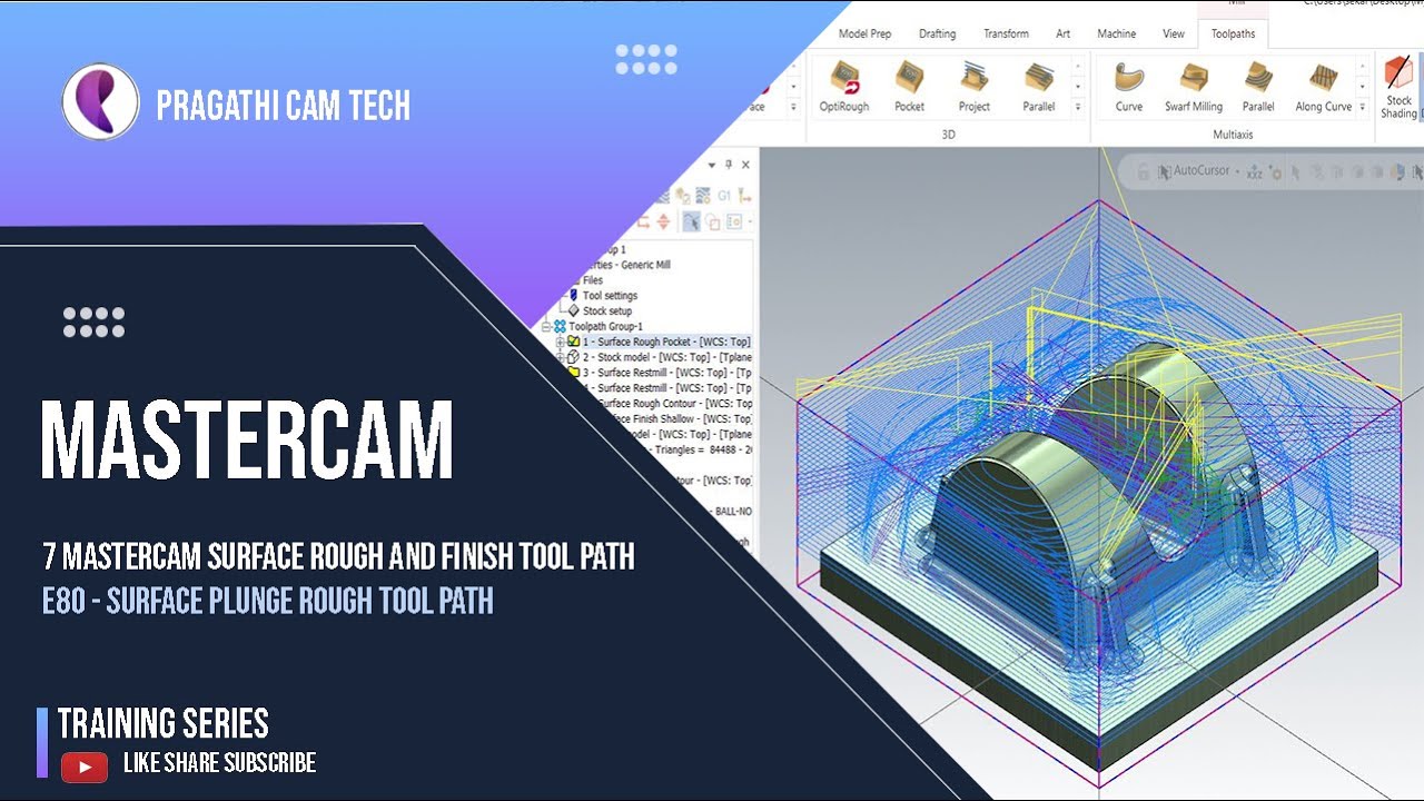 Mastercam   Surface Plunge Rough Tool Path