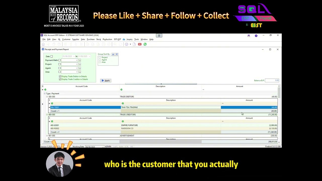 📊 Receipt & Payment Report in SQL Accounting | Track Business Cash Flow Easily