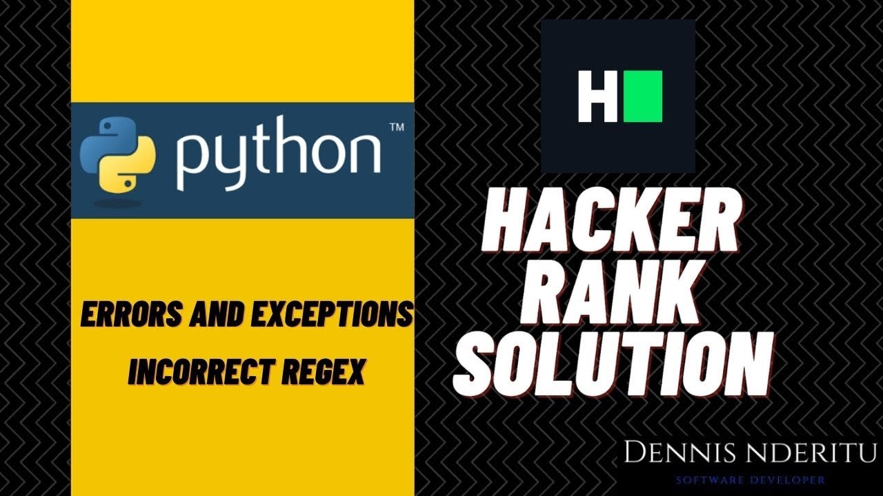 Errors and Exceptions - Incorrect Regex