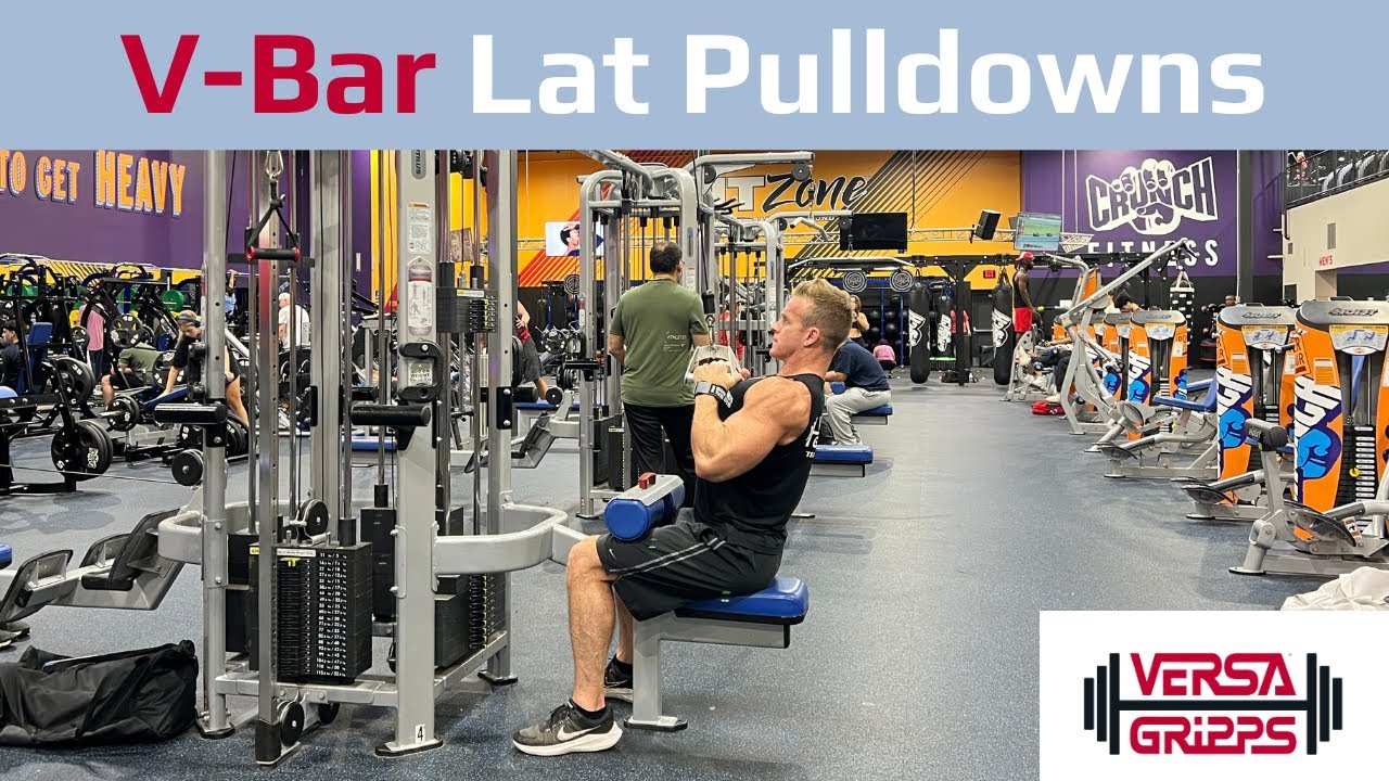 V Bar Lat Pulldowns with Versa Gripps