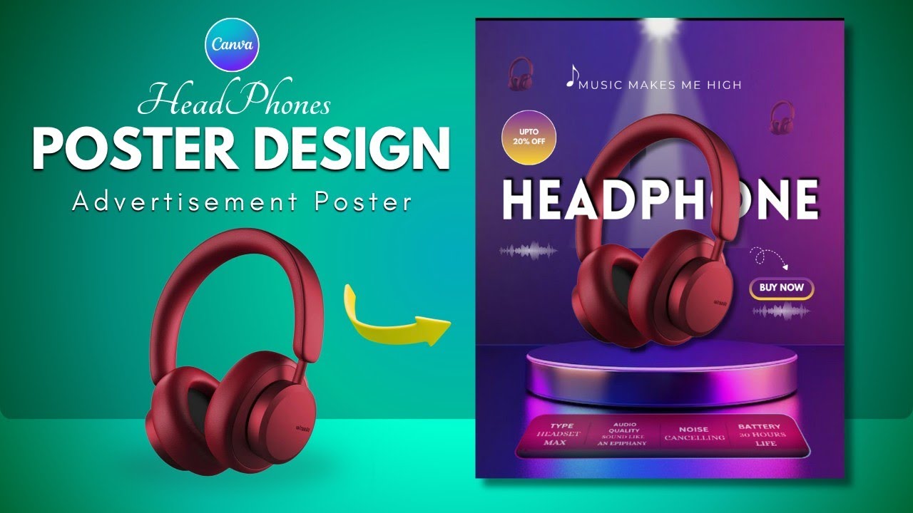 Advertisement Poster Design in Canva | Social Media Post Design | Product Display Idea
