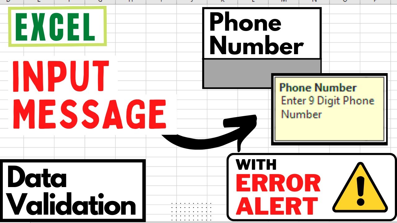 Show Input Message in a Cell using Data Validation in Excel + Custom Error Message