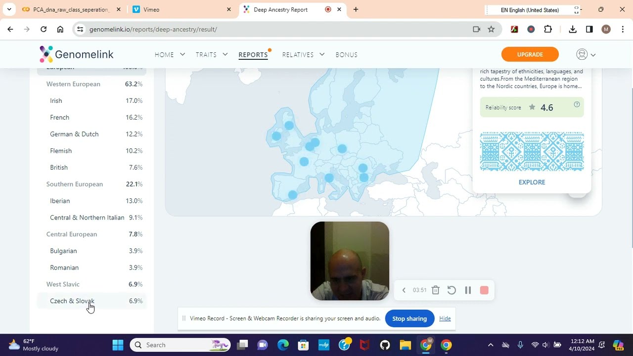 With PCA do unsupervised learning including anomaly detection on Raw DNA Data, class separation, etc