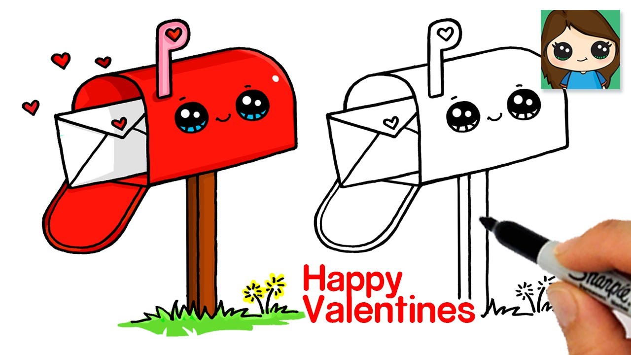 How to Draw a Valentine's Love Letter in the Mailbox