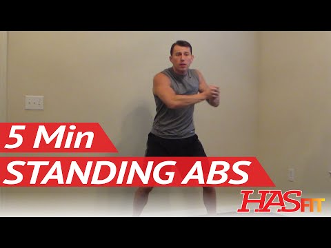 HASfit 5 Minute Standing Abs Workout - Standing Ab Exercises - Abdominal Exercise Standing Up