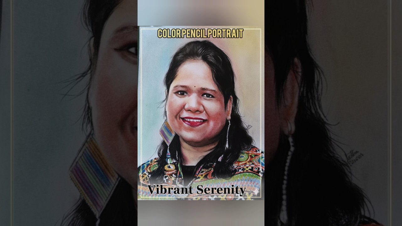 Vibrant Serenity: A Colorful Pencil Portrait #colorpencil #art #shorts
