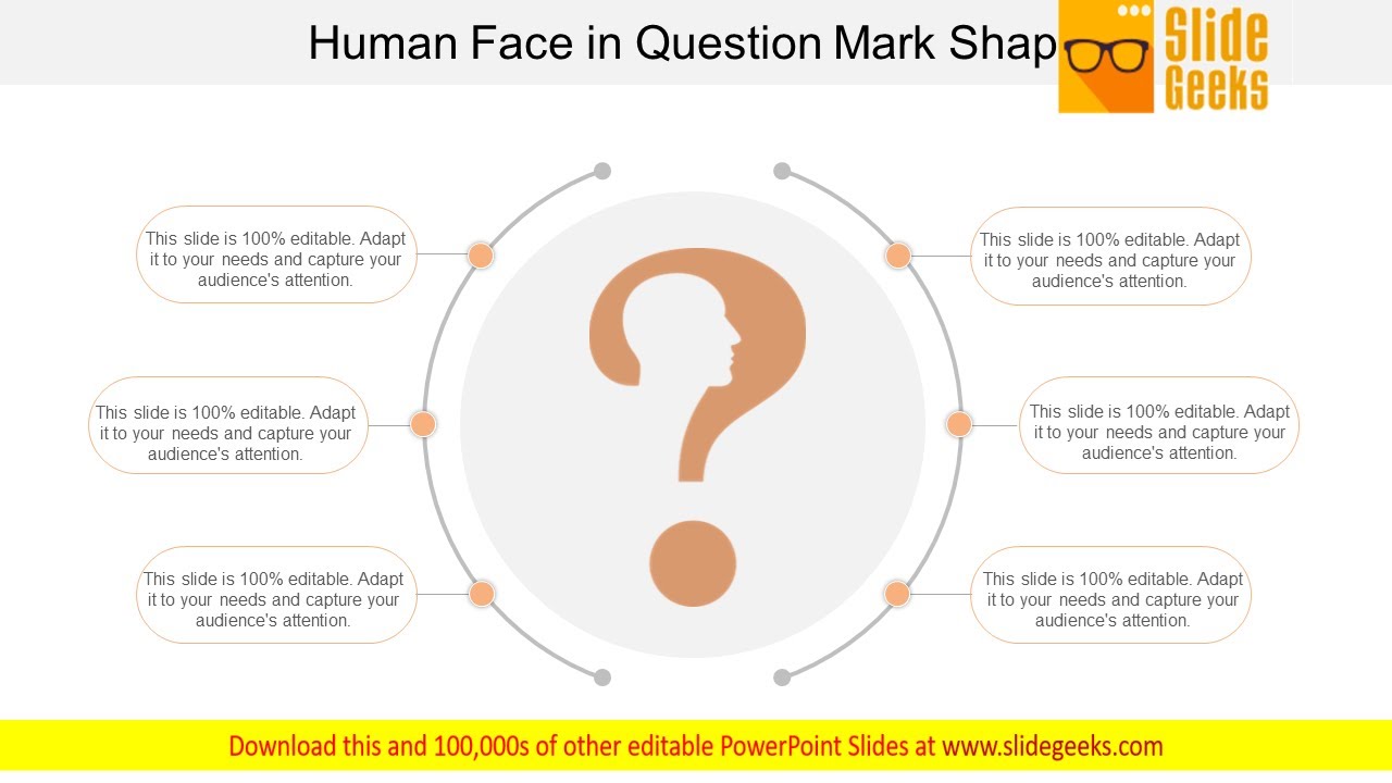 Human Face In Question Mark Shape Ppt Powerpoint Presentation Icon Clipart