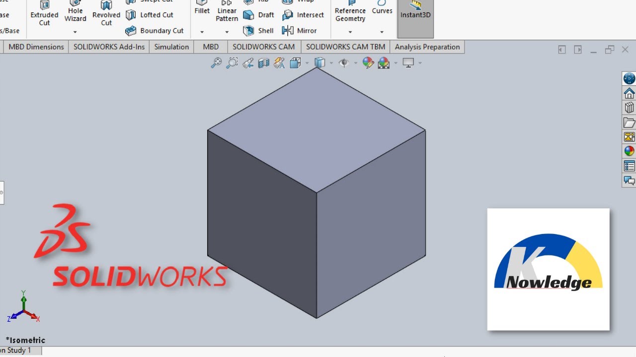 Learn SolidWorks 2020 in 1 minute | How to build 3D Square