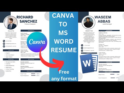 How to convert Canva CV format to Microsoft Word