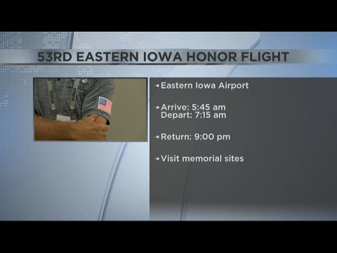 53rd Eastern Iowa Honor Flight departs Tuesday morning