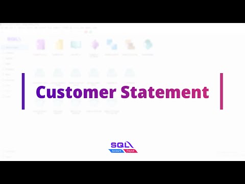 How To Generate Customer Statement | SQL Documentation