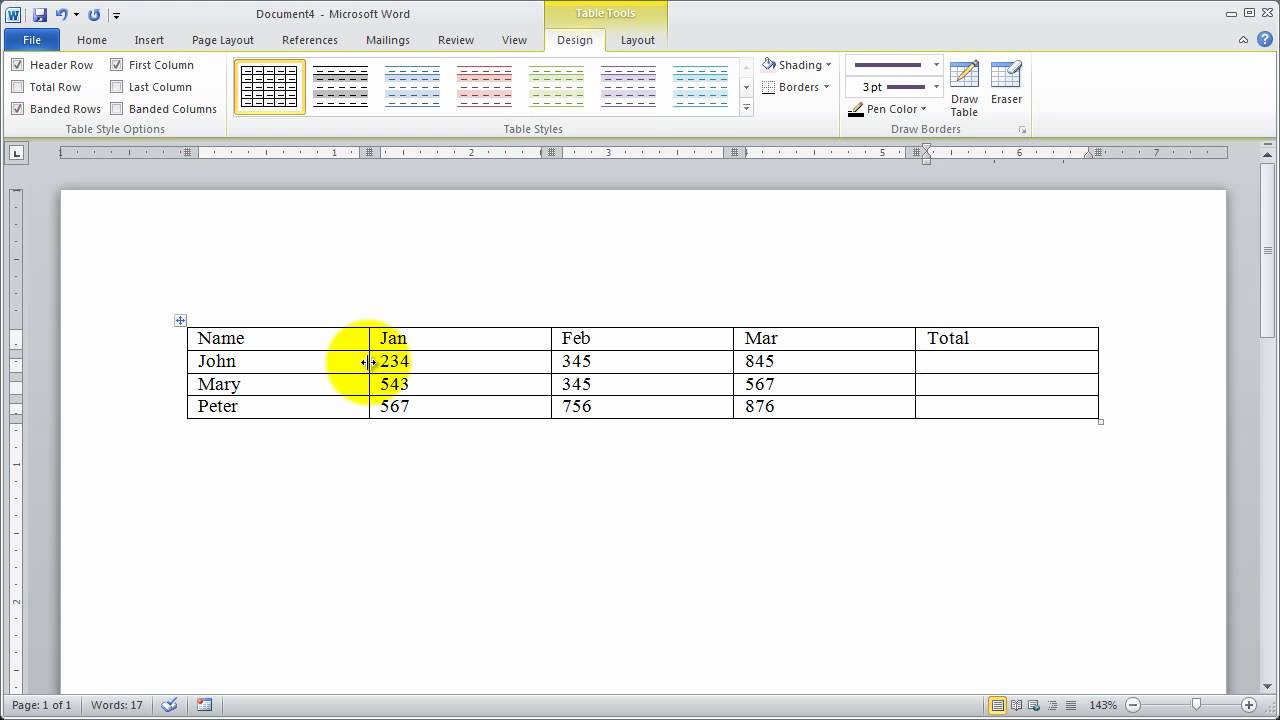 Using Tables in Word 2010 - Part 1
