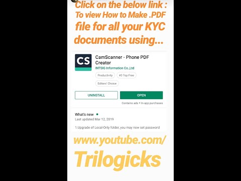 How to create a .Pdf file for your all KYC documents #Trilogicks