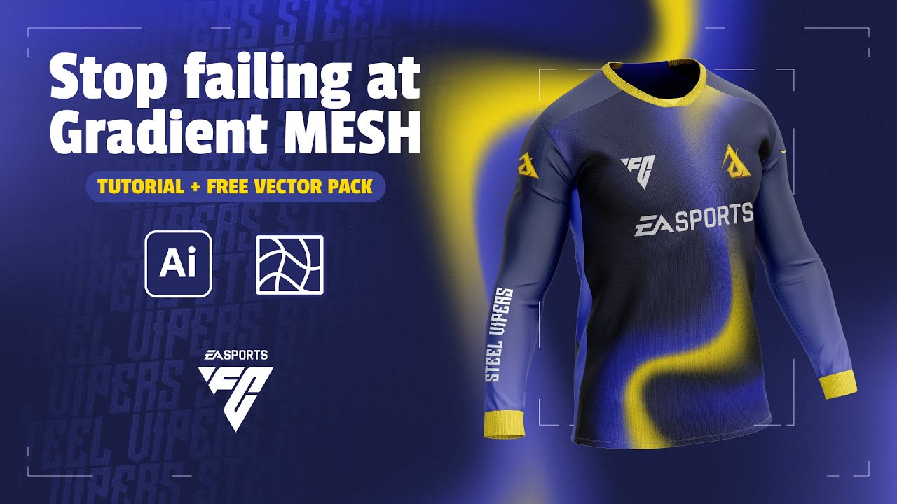 The easy way to use Gradient MESH 🎮🏆 + FREE VECTOR